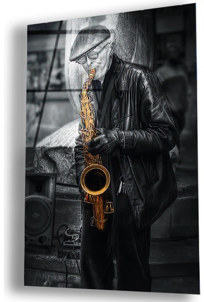 Dekorvia Kırılmaz Cam Saksafon Çalan Adam Tablo Dekorvia Kırılmaz Cam Saksafon Çalan Adam Tablo