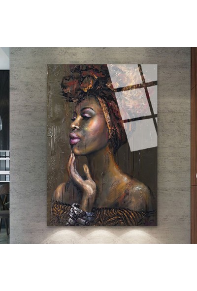 Dekorvia Kırılmaz Cam Afrikalı Kız Tablo