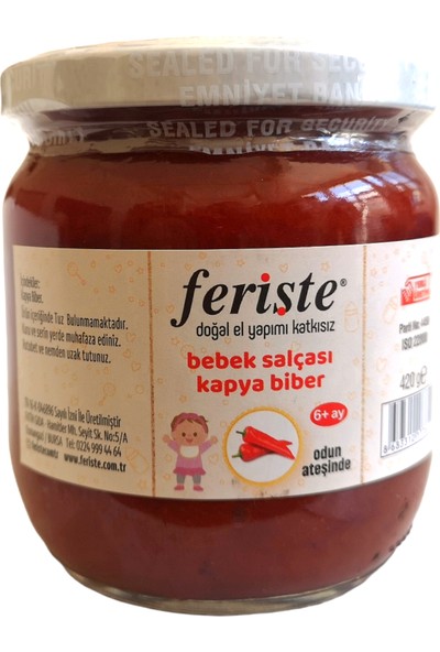 Ferişte Bebek Kapya Biber Salçası +6 Ay 420 gr Ferişte Bebek Kapya Biber Salçası +6 Ay 420 gr