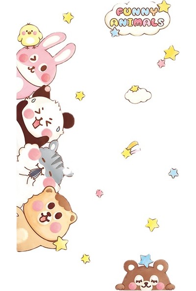 Tulip House Desenli Yapışkanlı Duvar Stickerı (Yurt Dışından)