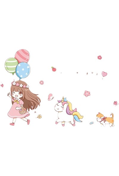 Tulip House Desenli Yapışkanlı Duvar Stickerı (Yurt Dışından)