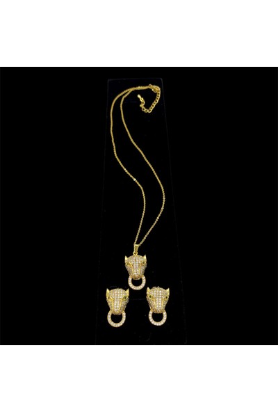 Peri Takı Zirkon Taşlı Halkalı Aslanlı Kombin Set