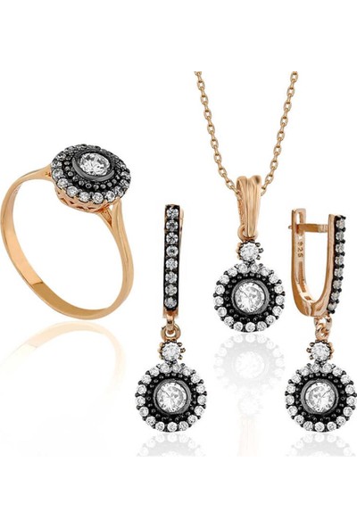 Gumush Gümüş Elmas Montürlü Bayan Set