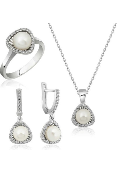 Gumush Gümüş Incili Bayan Set