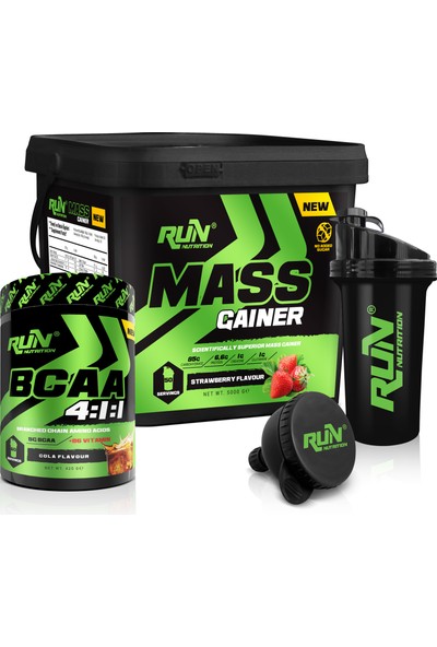Run Nutrition Kilo Alımı, Hacim Artışı Ve Enerji Xl Paketi(Mass Gainer 5kg,Bcaa) + Shaker, Huni Run Nutrition Kilo Alımı, Hacim Artışı Ve Enerji Xl Paketi(Mass Gainer 5kg,Bcaa) + Shaker, Huni