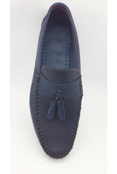 Mutlu Kundura Lacivert Hakiki Deri Kauçuk Taban Erkek Ayakkabı