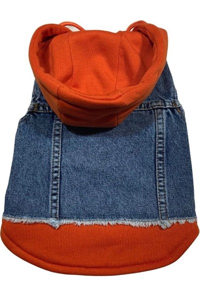 Ziggy Dog Küçük Irk Köpek Için Turuncu Sweatshirt Jean Yelek Ziggy Dog Küçük Irk Köpek Için Turuncu Sweatshirt Jean Yelek