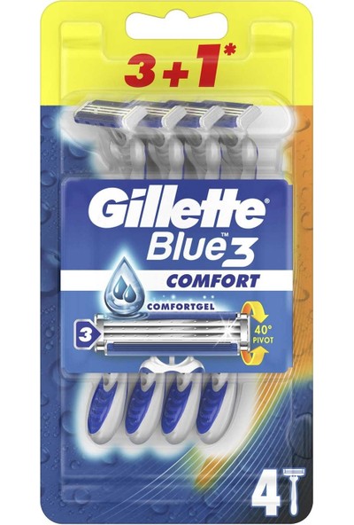 Gillette Blue 3 Tıraş Bıçağı 3 + 1'Li Blister Comfort Gillette Blue 3 Tıraş Bıçağı 3 + 1'Li Blister Comfort