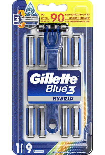 Gillette Blue 3 Tıraş Makinesi Hibrid + 9 Yedek Bıçak