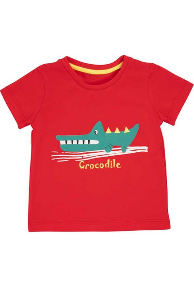 Nexactive Pamuklu Erkek Çocuk Kısa Kollu Timsah Baskılı Tişört
