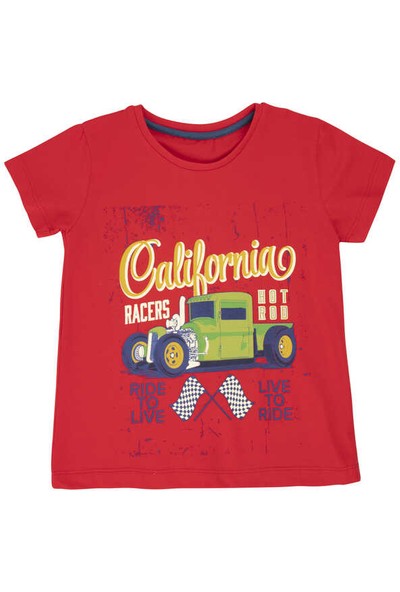 Nexactive Pamuk Erkek Çocuk Kısa Kollu Araba Baskılı Tişört