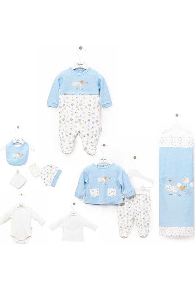 Babydola %100 Pamuklu Hastane Çıkışı Yeni Doğan Bebek 10'lu Set Babydola %100 Pamuklu Hastane Çıkışı Yeni Doğan Bebek 10'lu Set
