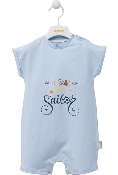 Ninovivo %100 Pamuklu Baskılı Çıtçıtlı Erkek Şortlu Tulum