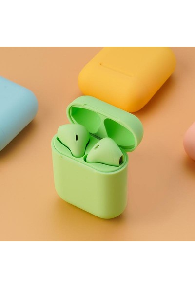 Renkli Inpods 12 Bluetooth Kulaklık-Yeşil Renkli Inpods 12 Bluetooth Kulaklık-Yeşil