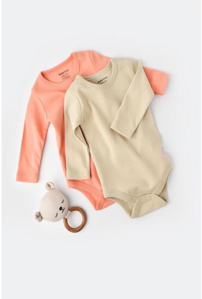 Baby Cosy Organik Uzun Kollu Çıtçıtlı 2'li Bebek Body Zıbın