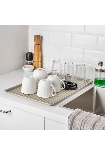 IKEA Tezgah Üstü Bulaşıklık Bej Renk, Ölçü 52X35 cm Meridyendukkan Galvanizli Çelik IKEA Tezgah Üstü Bulaşıklık Bej Renk, Ölçü 52X35 cm Meridyendukkan Galvanizli Çelik