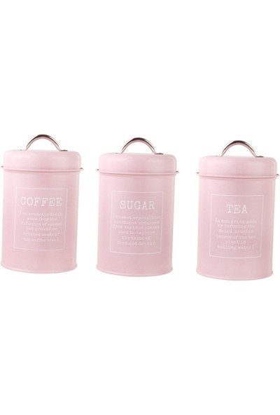 Maelove 3 Adet Şeker Çay Kahve Biderleri Set Hava Geçirmez Pembe (Yurt Dışından)
