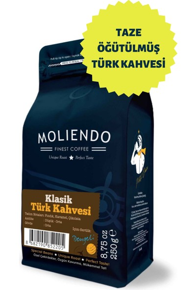 Moliendo Klasik Türk Kahvesi 250 g. (Taze Öğütülmüş)