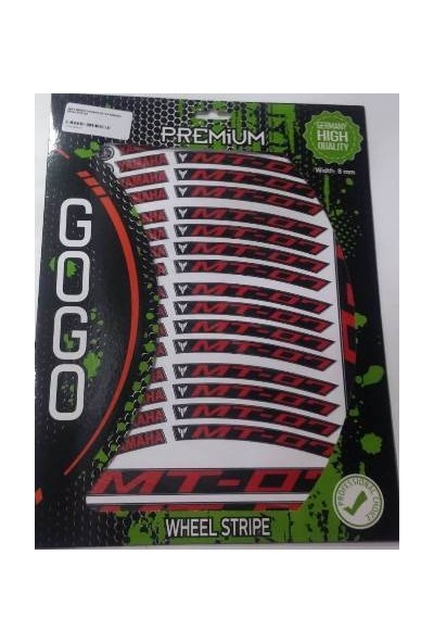 Motospartan Jant Şeridi Yamaha Mt-07 Kırmızı Siyah Mts-03