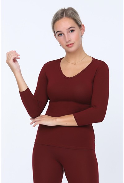 Obje Bordo Penye Modal V Yaka Kapri Kollu Bady Obje Bordo Penye Modal V Yaka Kapri Kollu Bady