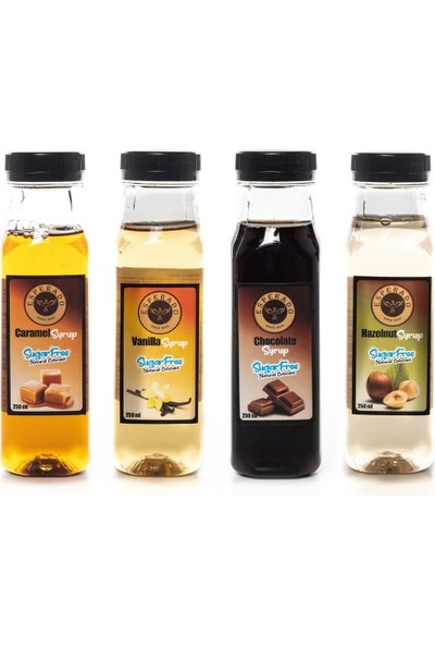 Esperado Kahve Şurup Seti - Vanilya + Fındık + Karamel + Çikolata Şekersiz 4 x 250 ml
