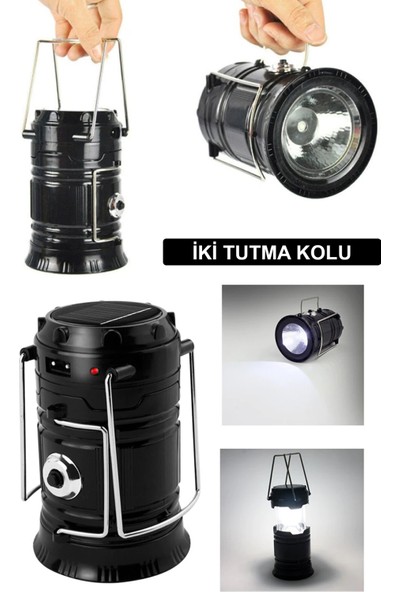 Dem Power Solar Güneş Enerjili Şarjlı LED Kamp Feneri Lamba Siyah Renk Dem Power Solar Güneş Enerjili Şarjlı LED Kamp Feneri Lamba Siyah Renk