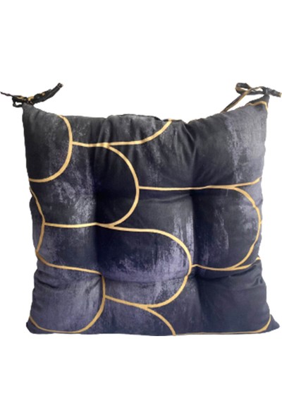 Hediye Nest Pofidik Sarı Çizgili Koyu Gri 40X40 cm Sandalye Minderi Özel Dikişli Bağcıklı Hediye Nest Pofidik Sarı Çizgili Koyu Gri 40X40 cm Sandalye Minderi Özel Dikişli Bağcıklı