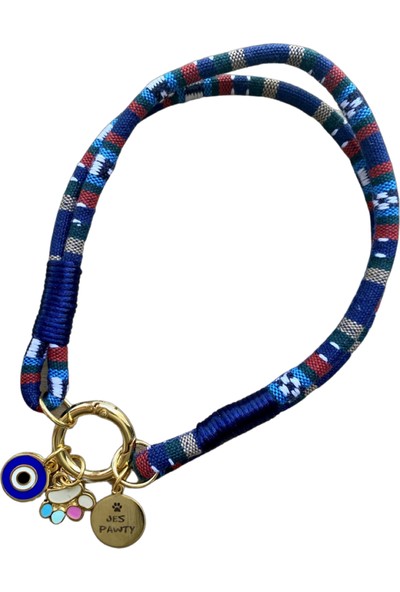 Jespawty Lacivert Ip Halat Kedi Köpek Kolyesi Charm Uçlu Jespawty Lacivert Ip Halat Kedi Köpek Kolyesi Charm Uçlu