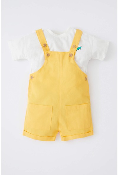 DeFacto Erkek Bebek Regular Fit Kısa Kollu Tişört Salopet Takım Y2504A222HS