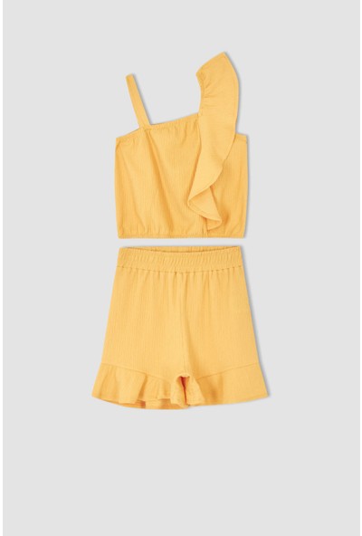 DeFacto Kız Çocuk Regular Fit Askılı Bluz Etek Takım X8421A622HS