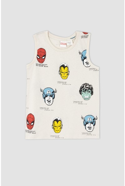 DeFacto Erkek Çocuk Marvel Lisanslı Bisiklet Yaka Regular Fit Atlet X7357A622HS