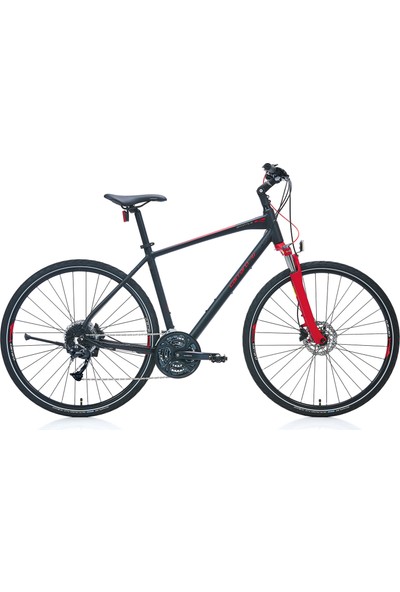 Carraro Sportive 227 28 Jant 27 Vites 51 cm Hidrolik Disk Fren Şehir Bisikleti-Mat Siyah-Kırmızı-Gümüş Carraro Sportive 227 28 Jant 27 Vites 51 cm Hidrolik Disk Fren Şehir Bisikleti-Mat Siyah-Kırmızı-Gümüş