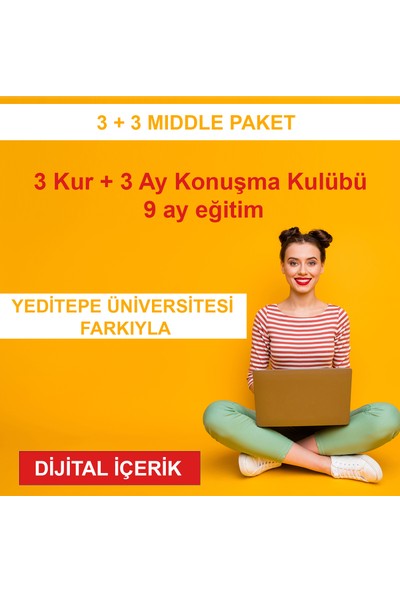 Online Dil Okulu Middle 3+3 Paket (3 Kur + 3 Ay Konuşma Kulübü = 9 Ay Eğitim) Online Dil Okulu Middle 3+3 Paket (3 Kur + 3 Ay Konuşma Kulübü = 9 Ay Eğitim)