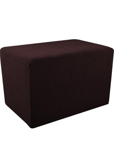 Prettyia Elastik Elastik Osmanlı Kapak Spandex Yumuşak Ayak Döküntüsü Slipcover _s Koyu Kahverengi (Yurt Dışından)