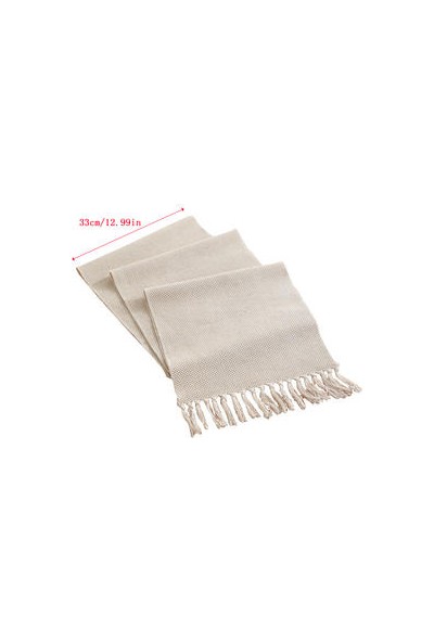 Çuval Bezi Jüt Keten Rustik Dokuma Masa Örtüsü Ayarı Saçak ile Düğün Noel Ev Partisi Süslemeleri Için (Yurt Dışından)