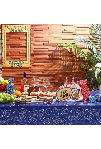 Sanmusen Paisley Desen Temalı Tek Kullanımlık Masa Örtüsü 137X274CM (Yurt Dışından)