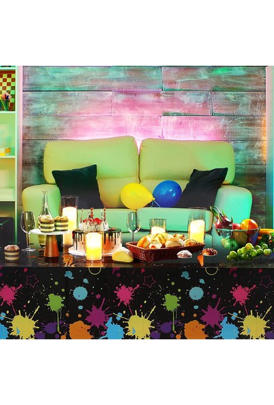Neon Doğum Günü Partisi Tek Kullanımlık Masa Örtüsü 137X274CM (Yurt Dışından)
