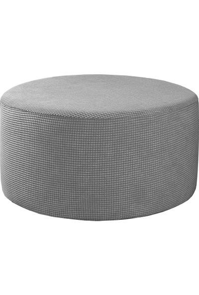 Baosity Streç Osmanlı Kapağı Katlanır Depolama Taburesi Mobilya Koruyucu Yumuşak Yuvarlak Gri (Yurt Dışından)