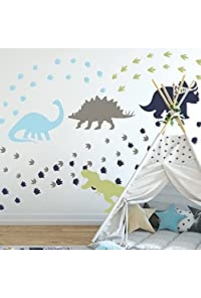 Charge Yovkky Dinozor Ayak Izi Duvar Çıkartma Çocuk,