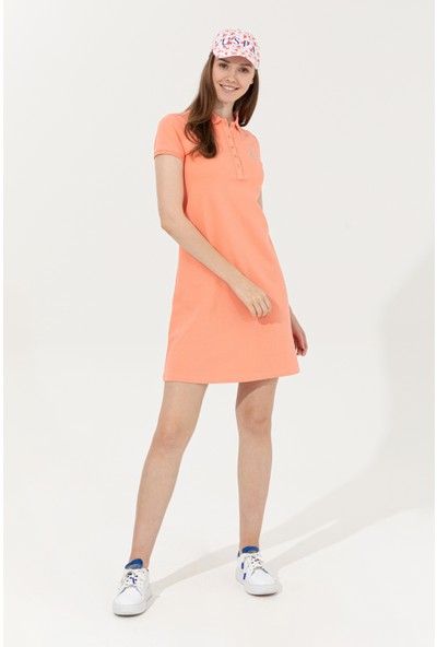 U.S. Polo Assn. Kadın Somon Örme Elbise 50246319-VR047 U.S. Polo Assn. Kadın Somon Örme Elbise 50246319-VR047