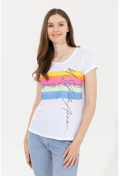 U.S. Polo Assn. Kadın Beyaz T-Shirt 50249004-VR013