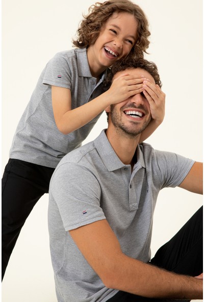 Erkek Çocuk Gri Melanj T-Shirt 50251776-VR086 Erkek Çocuk Gri Melanj T-Shirt 50251776-VR086