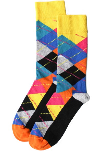 Unlimited Legwear Renkli Baklava Desenli Takım Çorap