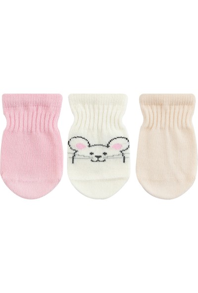 Bross 3lü Hayvan Desenli Yenidoğan Eldiven