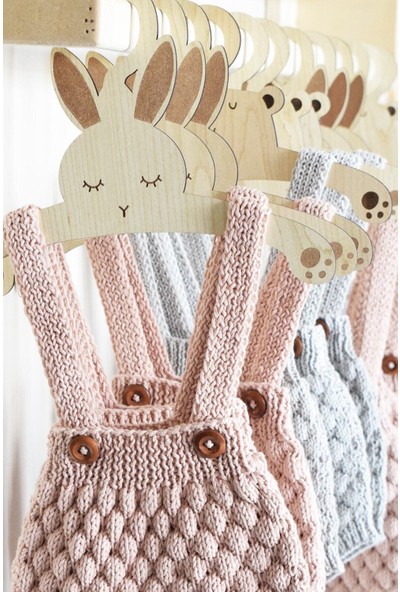 Artı Baskı Atölyesi 6 Bebek Elbise Askısı Ahşap Kıyafet Askısı