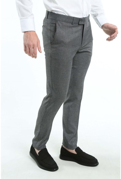 Intersivin Slim Fit Füme Likralı Erkek Kumaş Pantolon Intersivin Slim Fit Füme Likralı Erkek Kumaş Pantolon