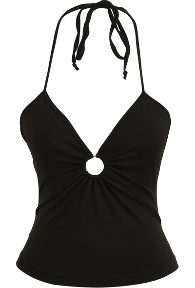 Miatamer Halka Detaylı Crop Bluz