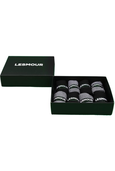 Lesmour Erkek 8'li Premium Bambu Patik Çorap Kutulu