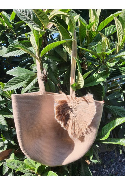 Kadın Kordon Ip El Yapımı Plaj Çantası