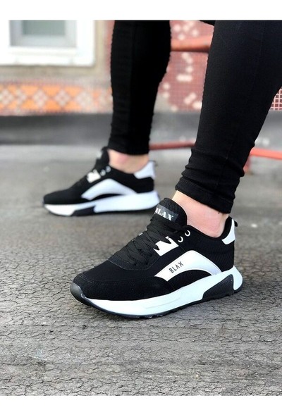 Pabucmarketi Siyah Beyaz Erkek Spor Ayakkabı